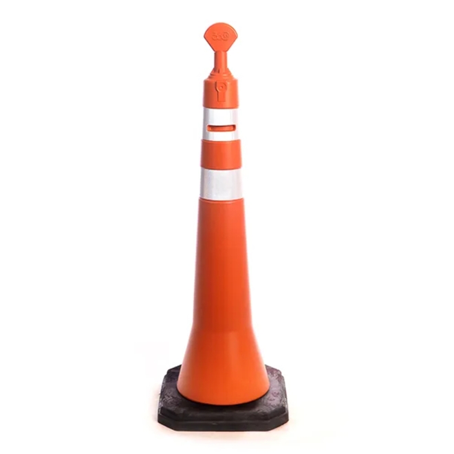 Cone Balizador Pirulito Laranja e Branco - Plastcor - Epis Online
