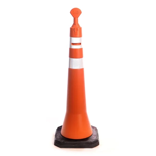 Cone Balizador Pirulito Laranja e Branco - Plastcor - Epis Online
