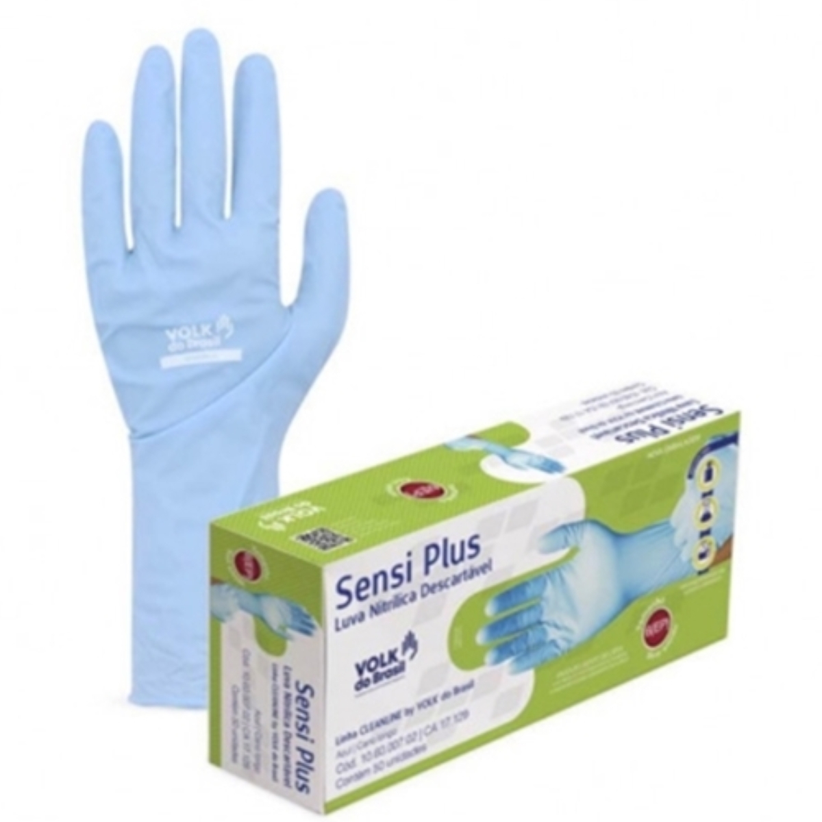 Luva Descartável Sensivolk Plus Cano Longo Azul - Caixa com 1000 ...